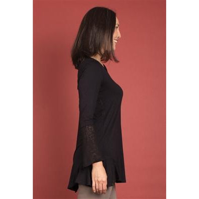 Simply Noelle Ruffle Around the Edges Top - Black – Bangles And Bags